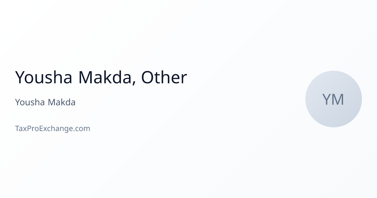 Yousha Makda, Other – 1099 Information Reporting, Amended Returns ...